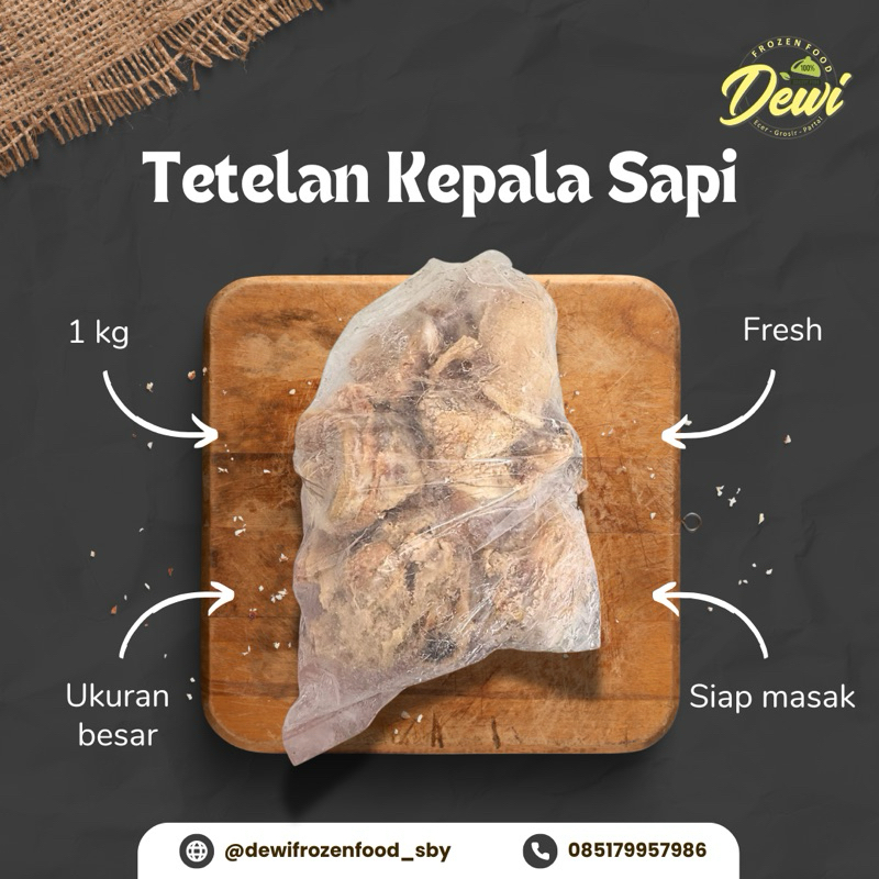 Jual Tetelan Daging Kepala Sapi frozen +- 1 kg | Shopee Indonesia