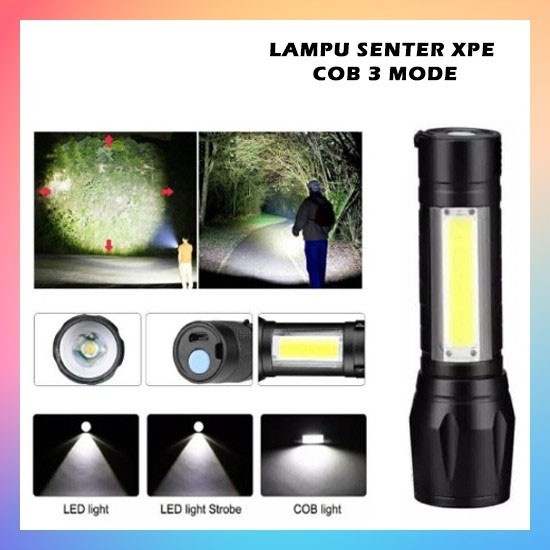 Jual Lampu Senter XPE COB 3 Mode Rechargeable | Shopee Indonesia