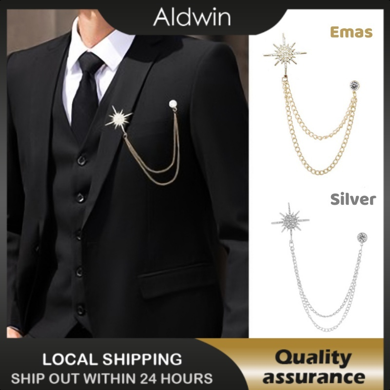 Jual Bros Pin Rantai jas Rumbai Desain Bintang Snowflake Untuk Pria ...