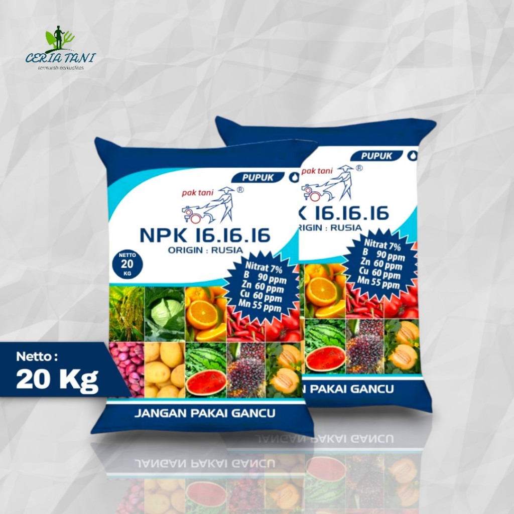 Jual PUPUK PAK TANI NPK 16 16 16 BIRU ISI 20 KG | Shopee Indonesia