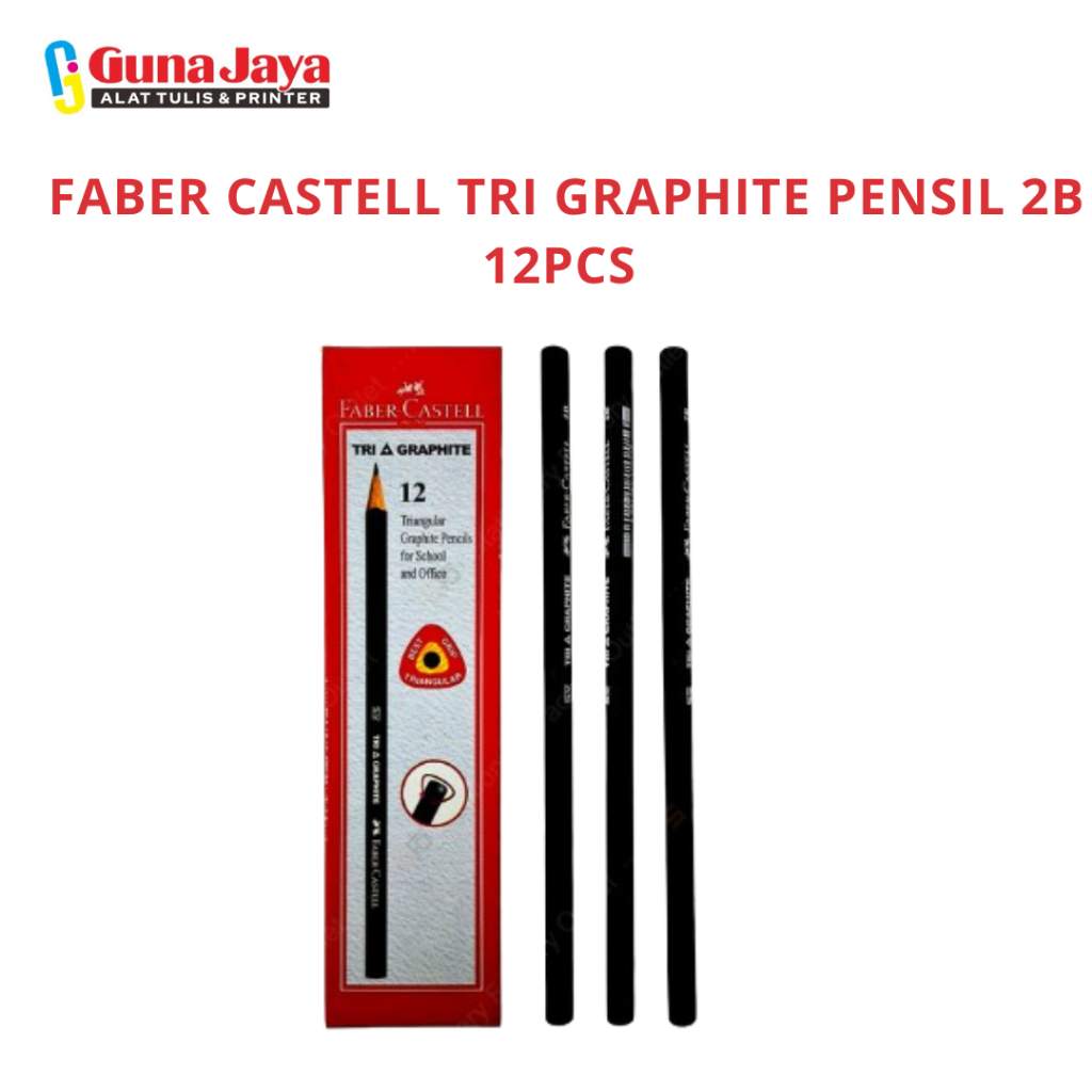 Jual FABER CASTELL TRI GRAPHITE PENSIL 2B 12PCS (SATU SET 12PCS ...