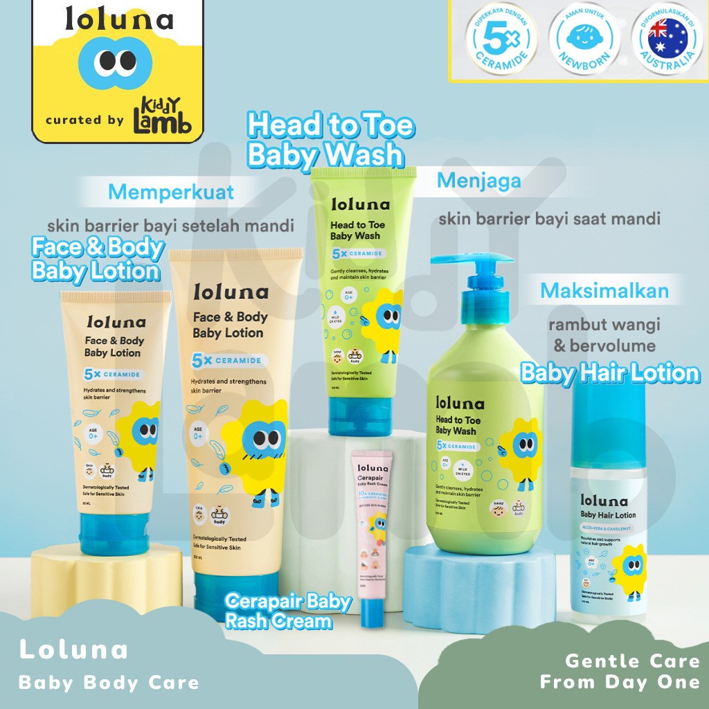 Jual Loluna Face Body Baby Lotion and Wash / Head To Toe Baby Wash ...