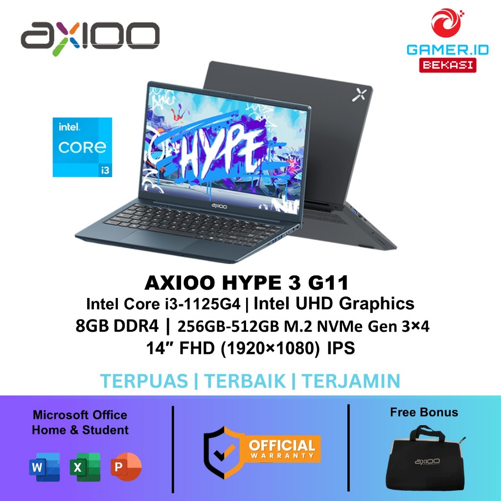 Jual AXIOO HYPE 3 G11 I3 1125G4 8GB 256GB W11 14.0FHD IPS | Shopee Indonesia