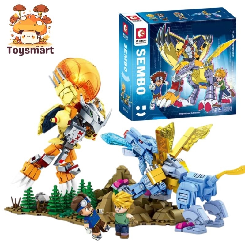 Jual Sembo Bricks Wargreymon Metalgarurumon Nano Bricks Digimon New ...