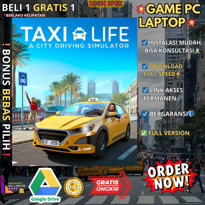 Jual Taxi Life A City Driving Simulator - PC LAPTOP GAMES - CARA ...