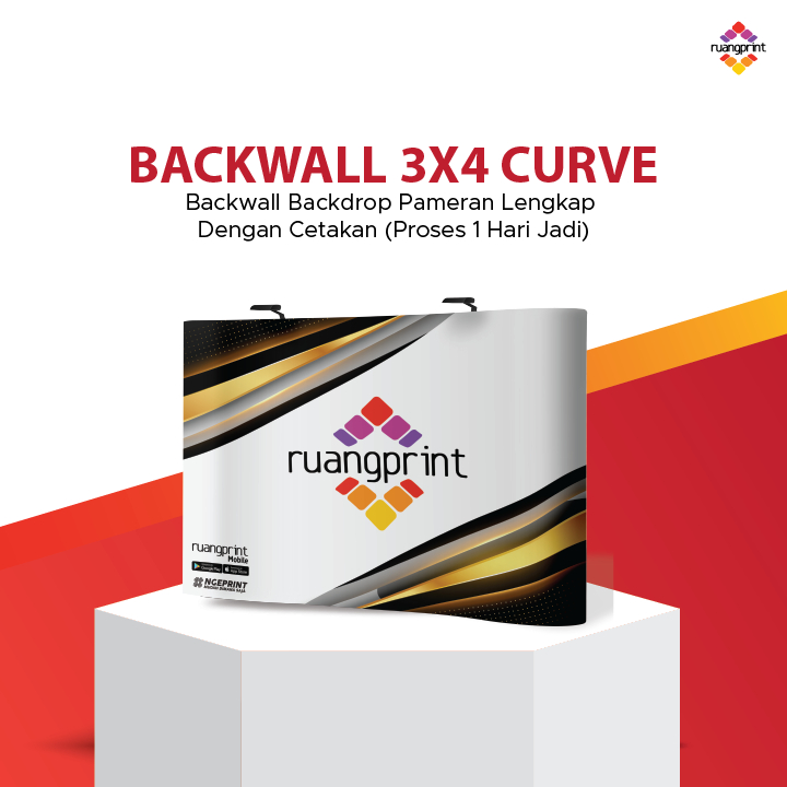 Jual Backwall Portable Curved uk 3x4 / Backwall Backdrop Paket Lengkap ...