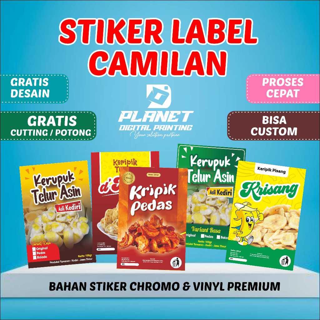 Jual Stiker Label/ Stiker keripik/ stiker snack/ stiker label Kemasan ...