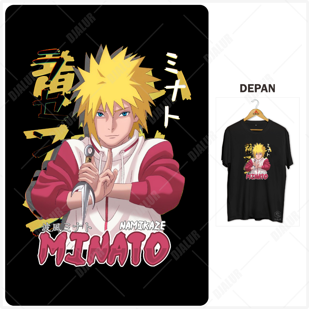 Jual Kaos Minato Namikaze Yondaime Anime Naruto Japan Premium Cotton ...