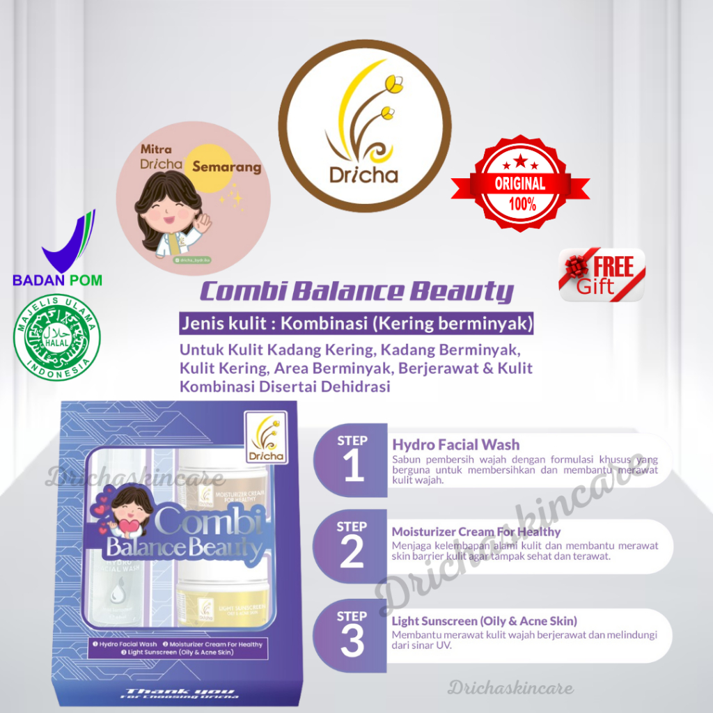 Jual DRICHA PAKET COMBI BALANCE BEAUTY KIT (KOMBINASI = KERING ...
