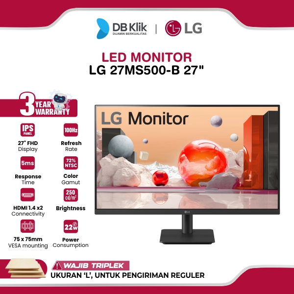 Jual LG LED Monitor 27MS500-B 27" IPS FHD 100Hz 5ms HDMI | Shopee Indonesia