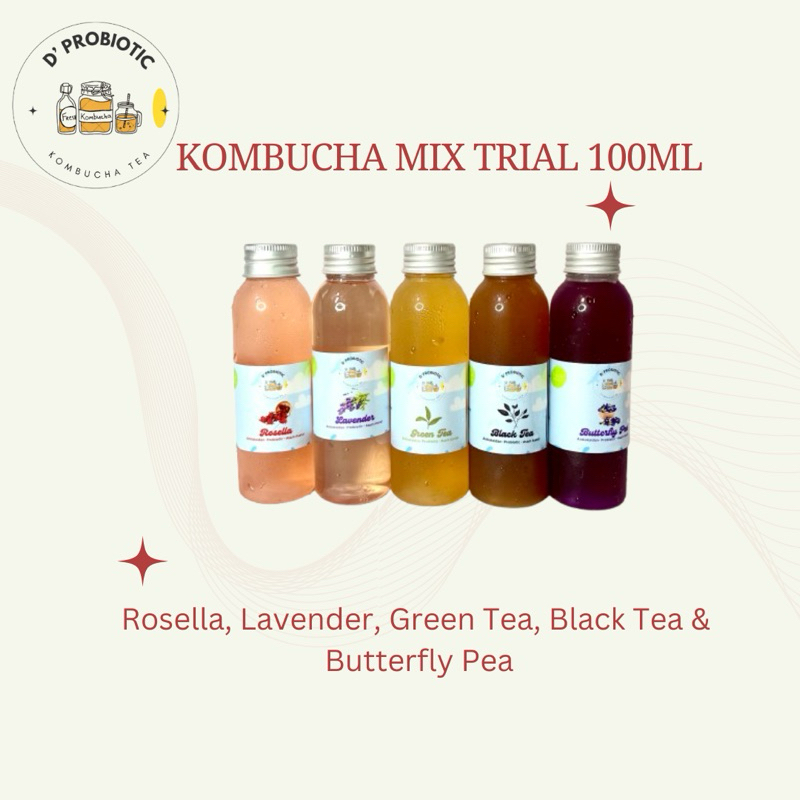 Jual KOMBUCHA MIX TRY 5 x 100ML ALL VARIANT DPROBIOTIC KOMBUCHA ...