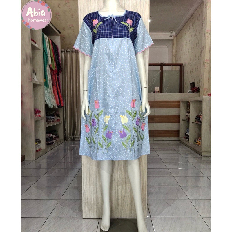 Jual Daster Katun Jepang Bordir Khas Malang - Busui Friendly (Biru ...