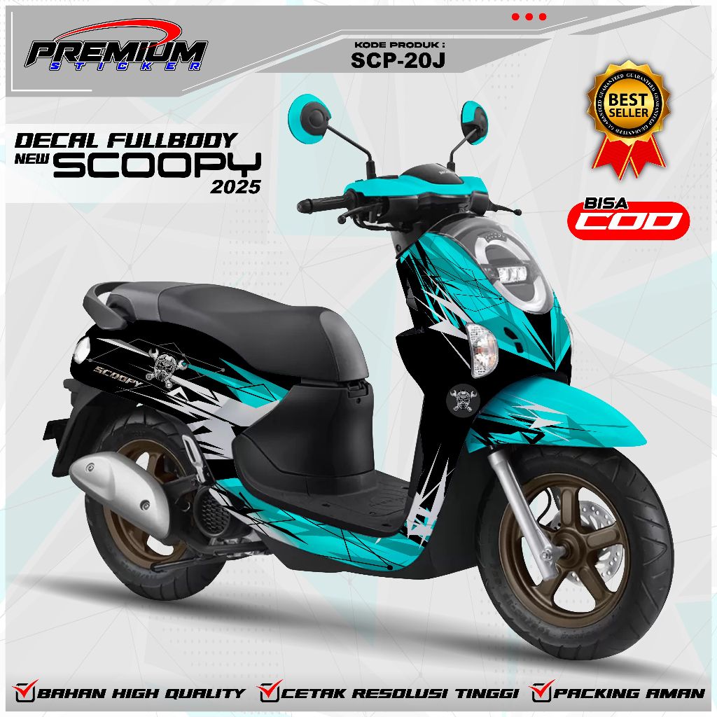 Jual DECAL MOTOR SCOOPY FULL BODY / HONDA SCOOPY NEW 2025 / DESAIN GRADASI TENGKORAK TERBARU ...