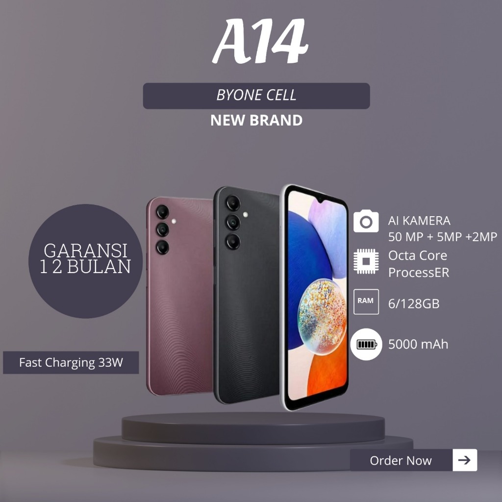 Jual SAMSUNG GALAXY A14 RAM 6/128GB FULLSET BERGARANSI 12 BULAN ...