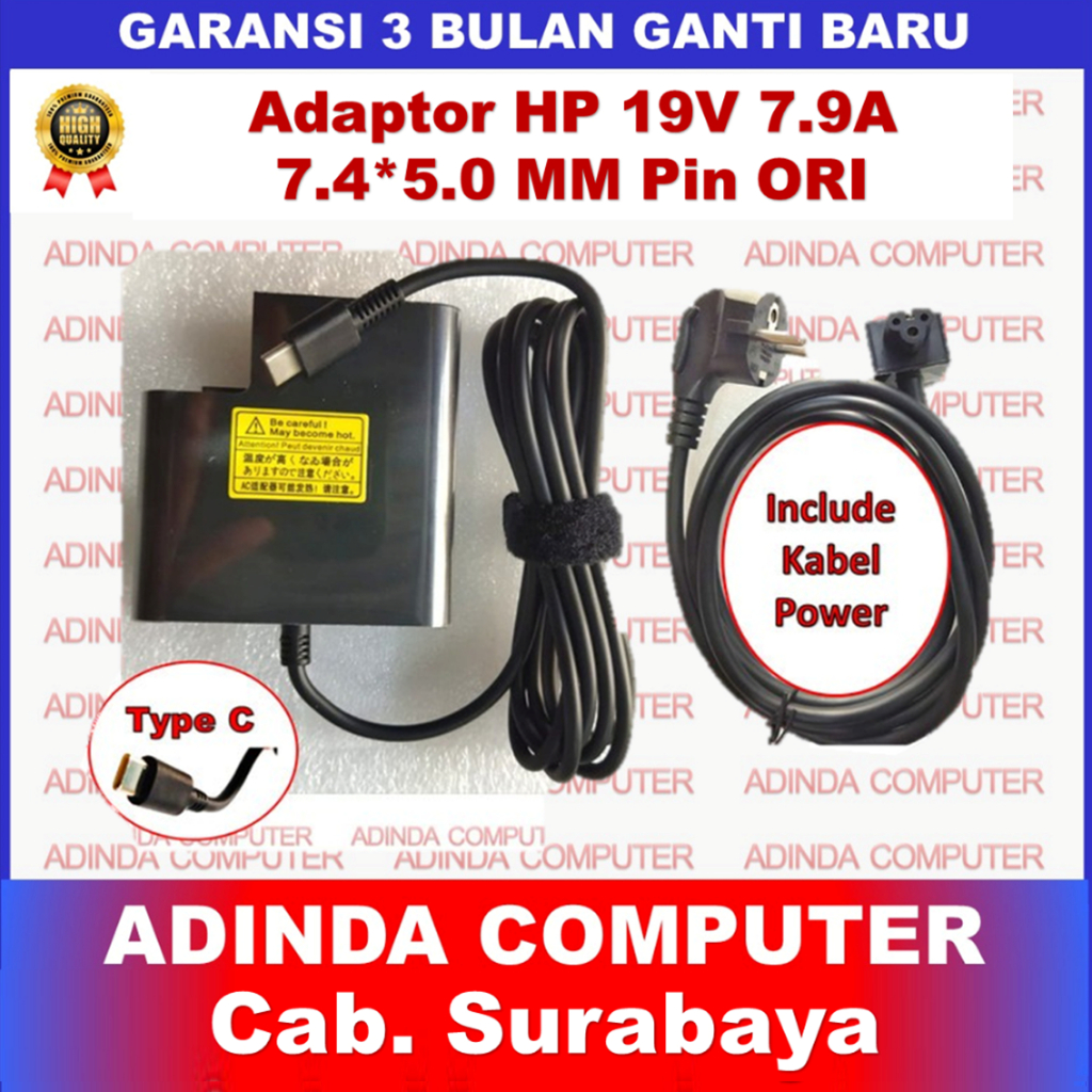 Jual Adaptor Charger Laptop Hp 20V-3.25A USB Type-C 65W | Shopee Indonesia