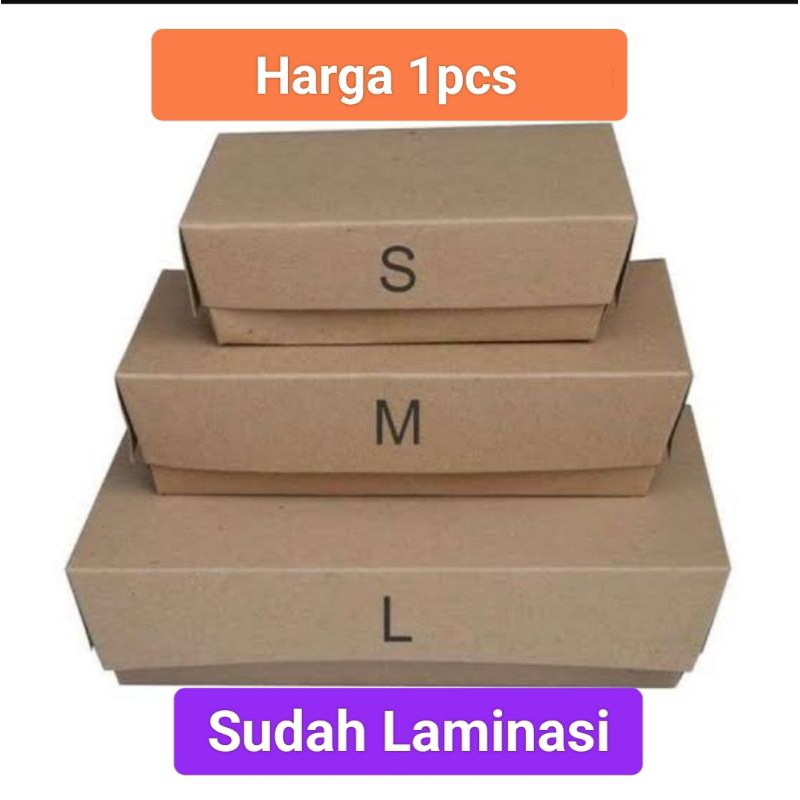 Jual [cargo] Paper Lunch Box / Ukuran S/M/L / lunch box full Laminasi ...