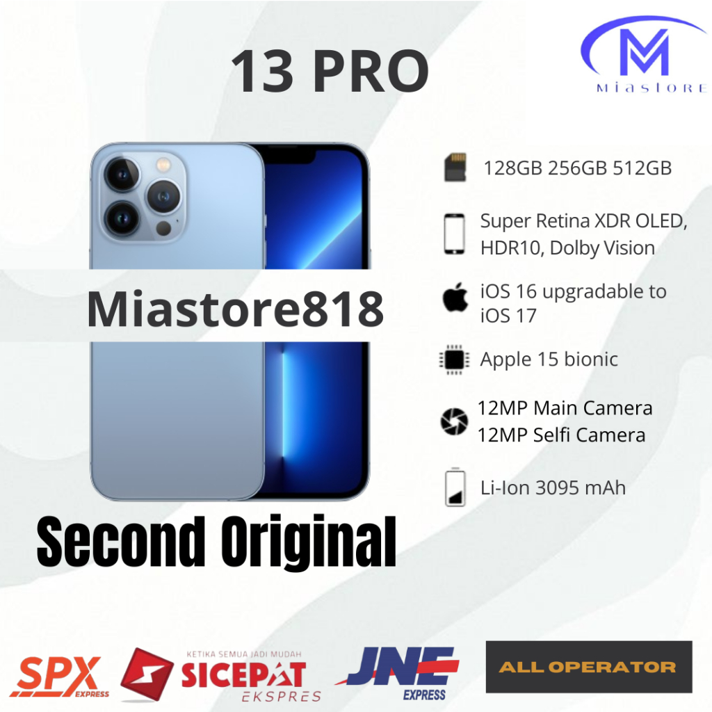 Jual 13PRO 128GB 256GB 512GB SECOND ORIGINAL FULLSET | Shopee Indonesia