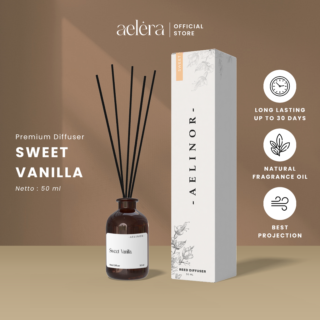 Jual Reed Diffuser Sweet Vanilla Aelinor Pengharum Ruangan Pewangi Toko ...