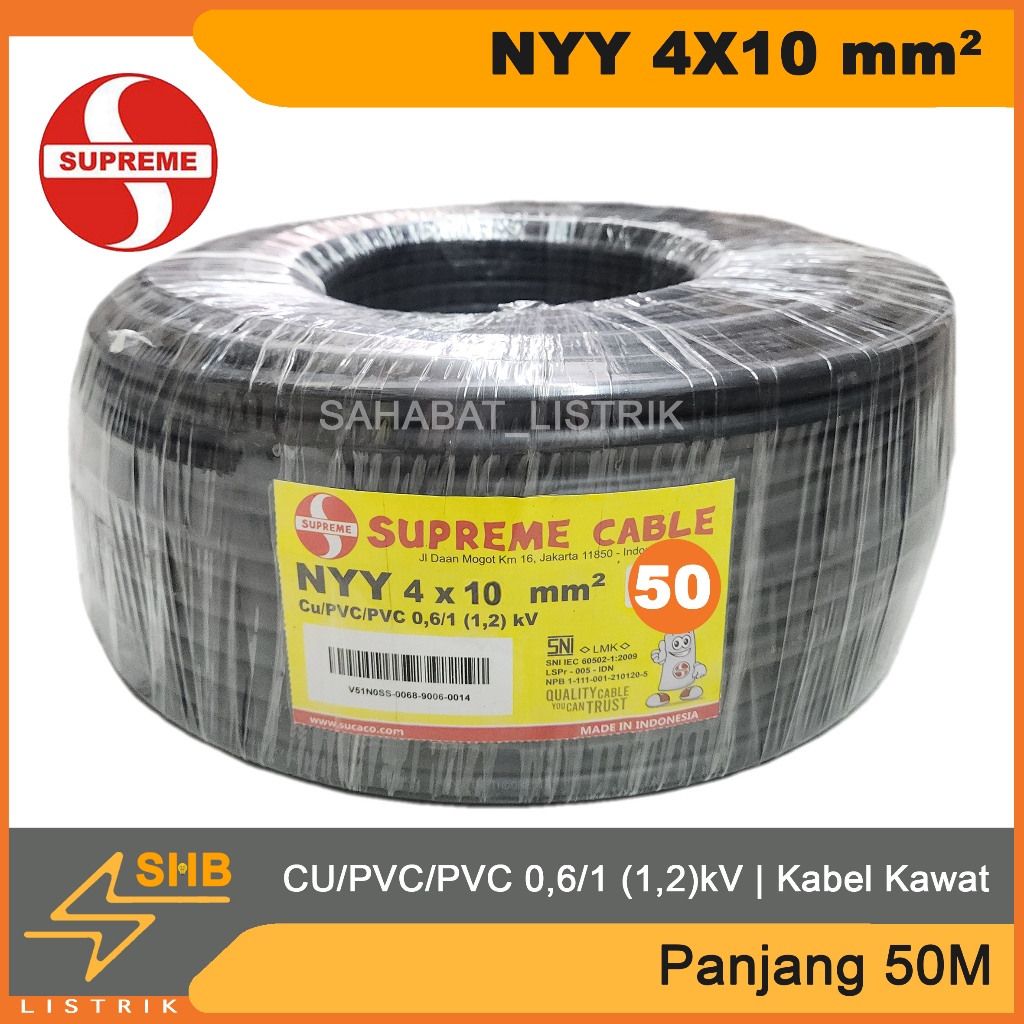 Jual Kabel Supreme NYY 4x10 Panjang 50 Meter Hitam | Shopee Indonesia