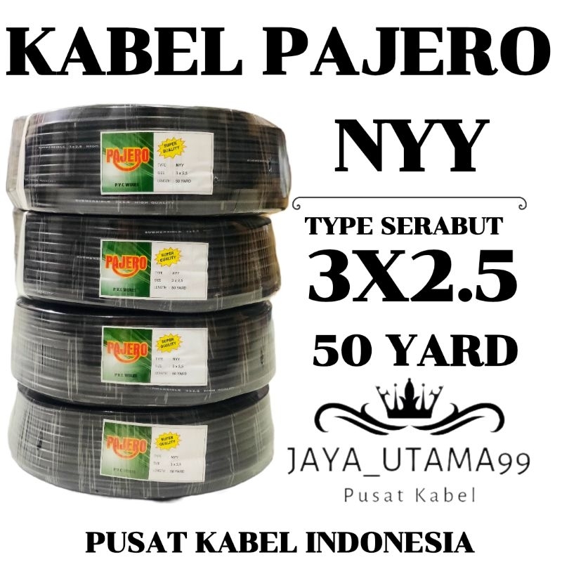 Jual Kabel Listrik Pajero 3x2.5 50 Yard Isi 3 Serabut Tebal High ...