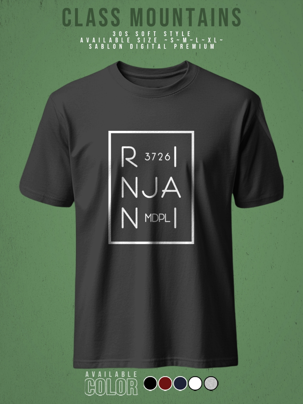 Jual Kaos Distro Terbaru Gunung Rinjani Square Design Simple 30s Soft ...