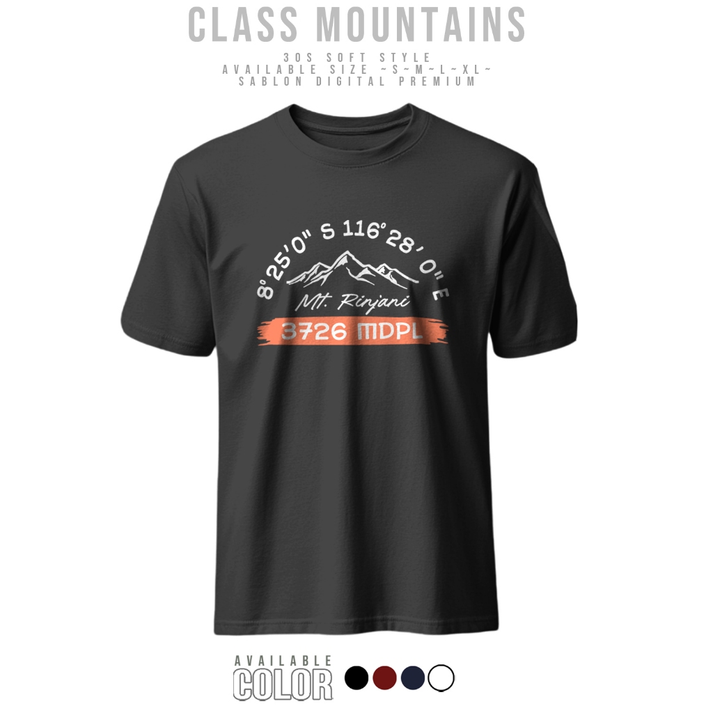 Jual Kaos Distro Terbaru Gunung Rinjani coordinate point Design Simple ...