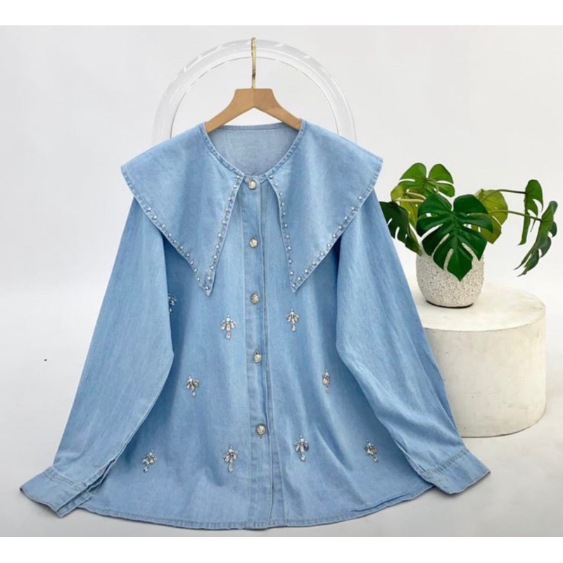 Jual Kemeja Sailor Payet/Bahan Denim | Shopee Indonesia