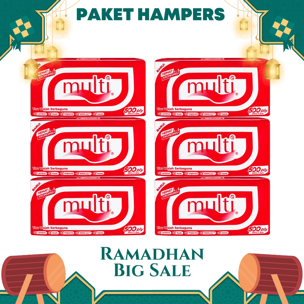 Jual ( 6 PACK ) Tissue Multi Facial Tisu 250 Sheet - 2 PLY / Tisue ...