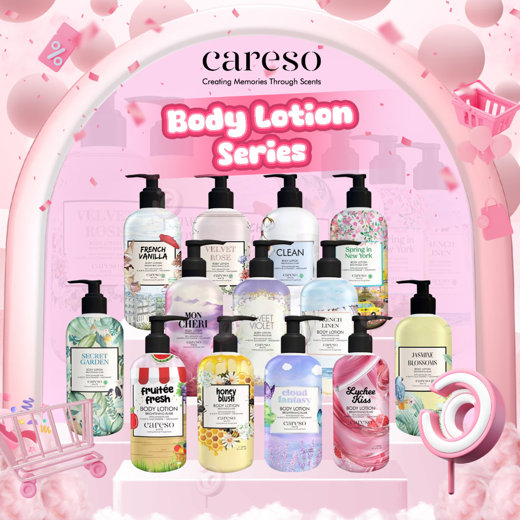 Jual CARESO - BODY LOTION SERIES ( 300 ml ) - Lotion Badan Brightening Elixir Kulit Cerah Lembut ...