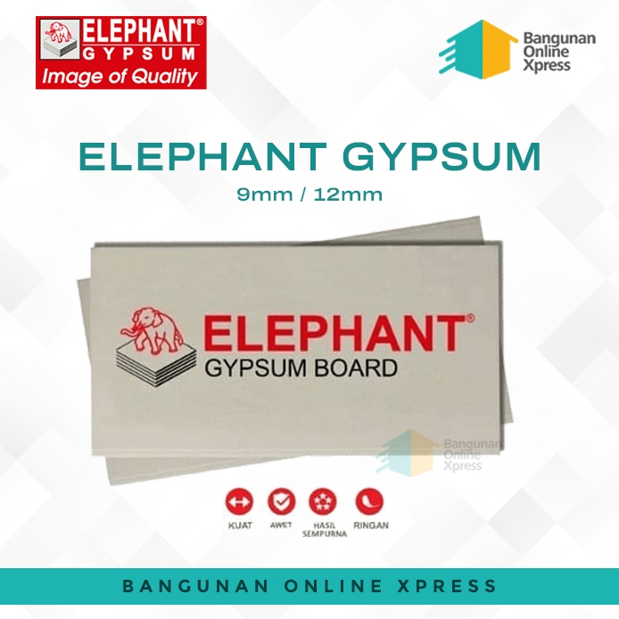 Jual Gypsum Board Elephant 9mm 12mm / Papan Gipsum Elephan 9mm 12mm ...