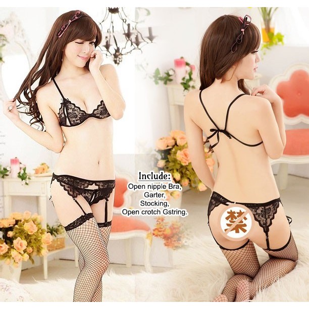 Jual Baju Tidur Lingerie Seksi Two Piece Hitam ( 265BTP ) By PPT Collections ( PUSATPAKAIANTIDUR ...