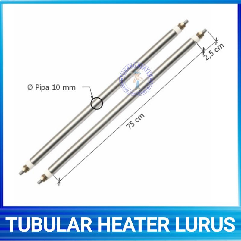 Jual Tubular Heater Lurus ∅ Pipa 10 mm x Panjang Pipa 75 cm x 220/380 ...