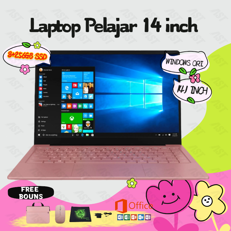 Jual CNAST - Laptop Pink Baru murah 14 Inch Intel N3710 Ram16G+256GB ...