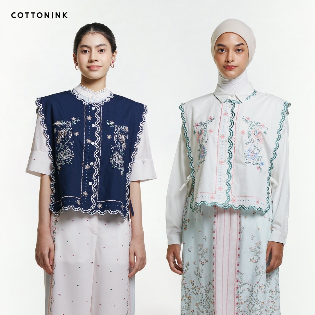 Jual COTTONINK - Outerwear Vest Wanita Embroidery Sabya #RayaCollection2025 #BestSelling ...