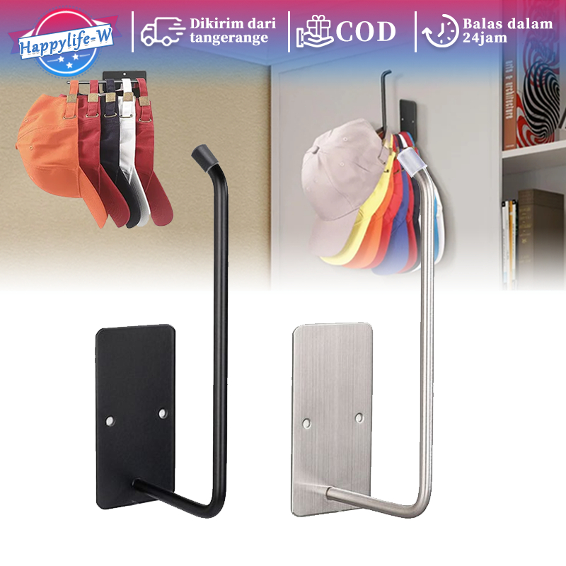 Jual Gantungan Topi Dinding Tempel Stainless Rak Topi Dinding Serbaguna ...
