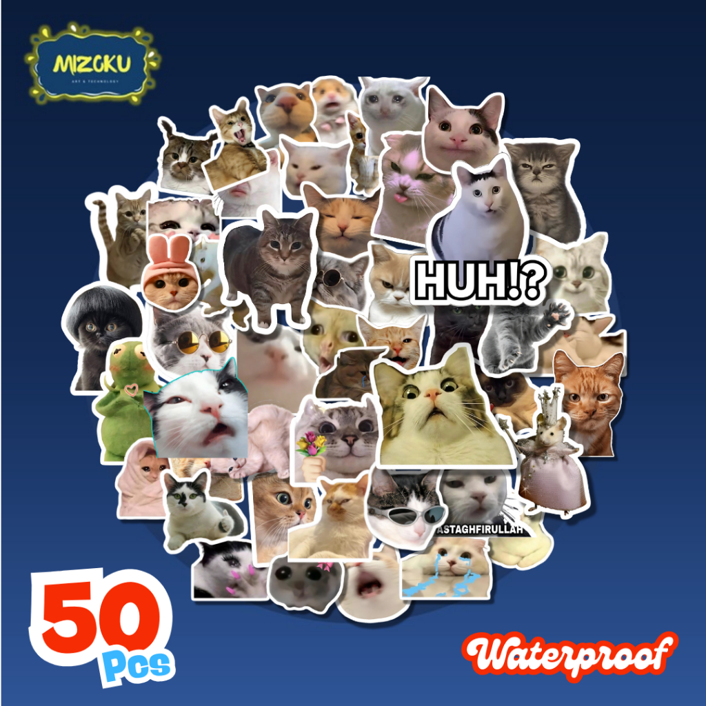 Jual STICKER PACK ANTI AIR KUCING MEME - KOCHENG UNTUK SCRAPBOOK ...