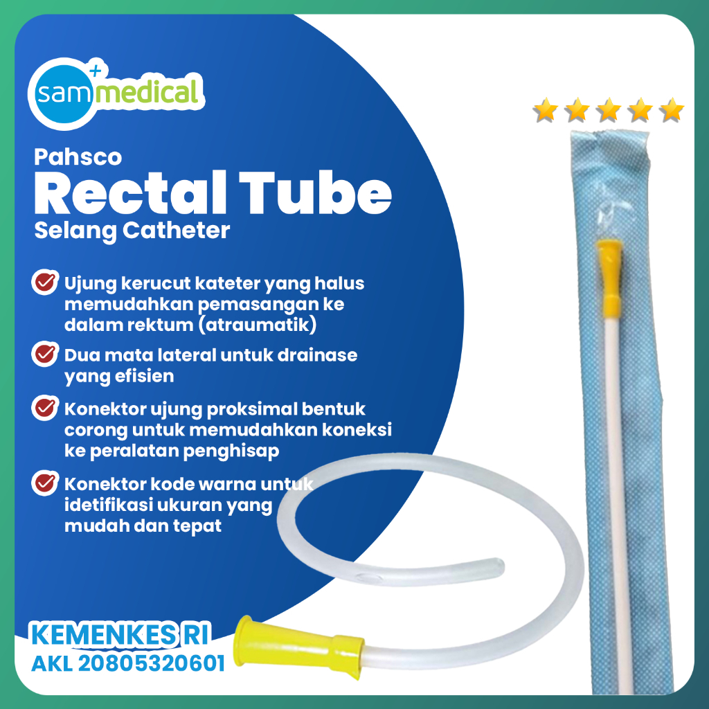 Jual Pahsco Rectal Tube Steril / Selang Rektal / Rectal Tube Pahsco ...