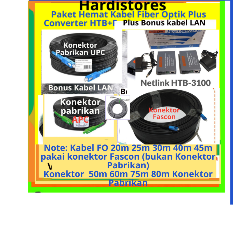 Jual Kabel Fiber Optik dropcore FTTH Kabel FO 20m 25m 30m 35m 40m 45m 50m 60m 75m 80m Bundling ...