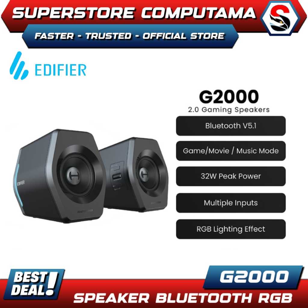 Jual EDIFIER HECATE G2000 2.0 Bluetooth Gaming Speaker with RGB Light Effects | Shopee Indonesia