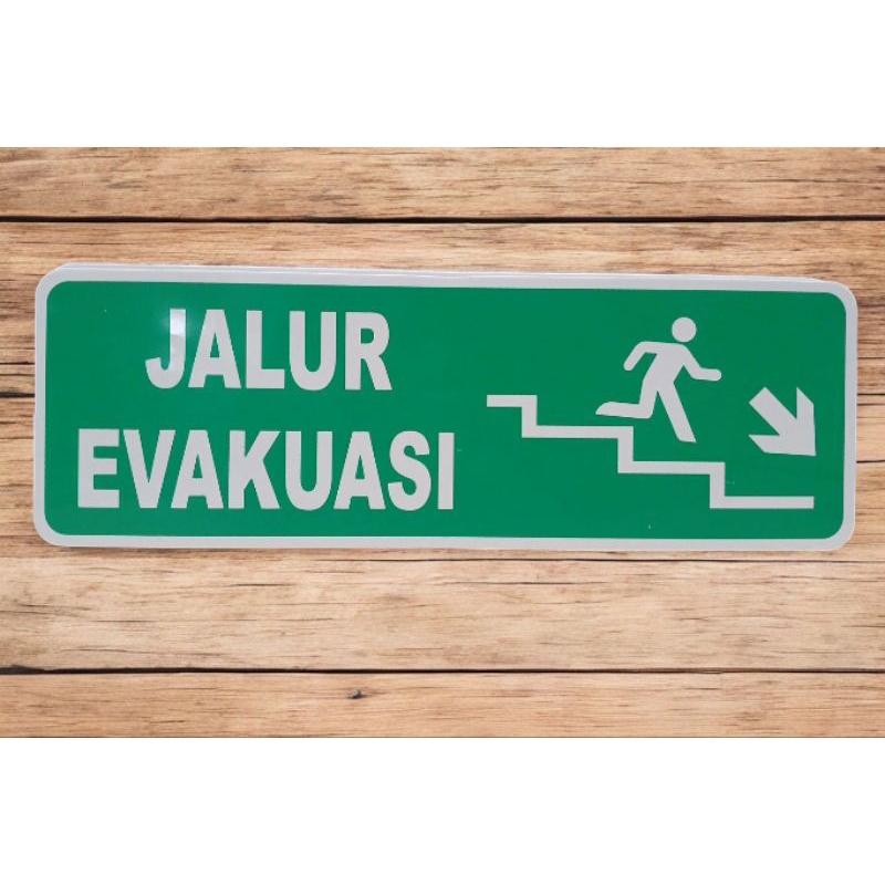 Jual Sign Rambu PVC Jalur Evakuasi Tangga Kanan Bawah 10x30 cm | Shopee ...