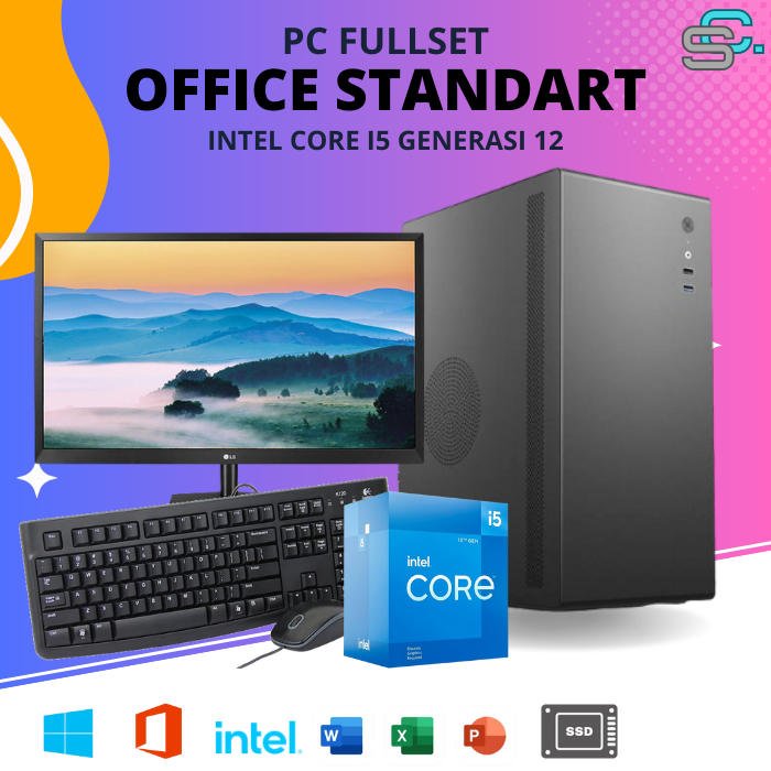Jual PC FULLSET INTEL CORE I5 12400F KOMPUTER STANDARD KANTOR GENERASI ...