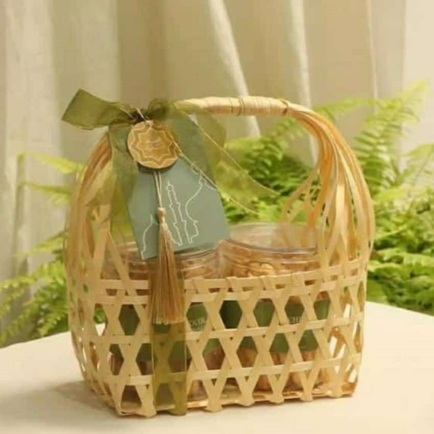 Jual tempat parcel dari bambu bentuk kantong ukuran 20 x 10 x 15 cm ...