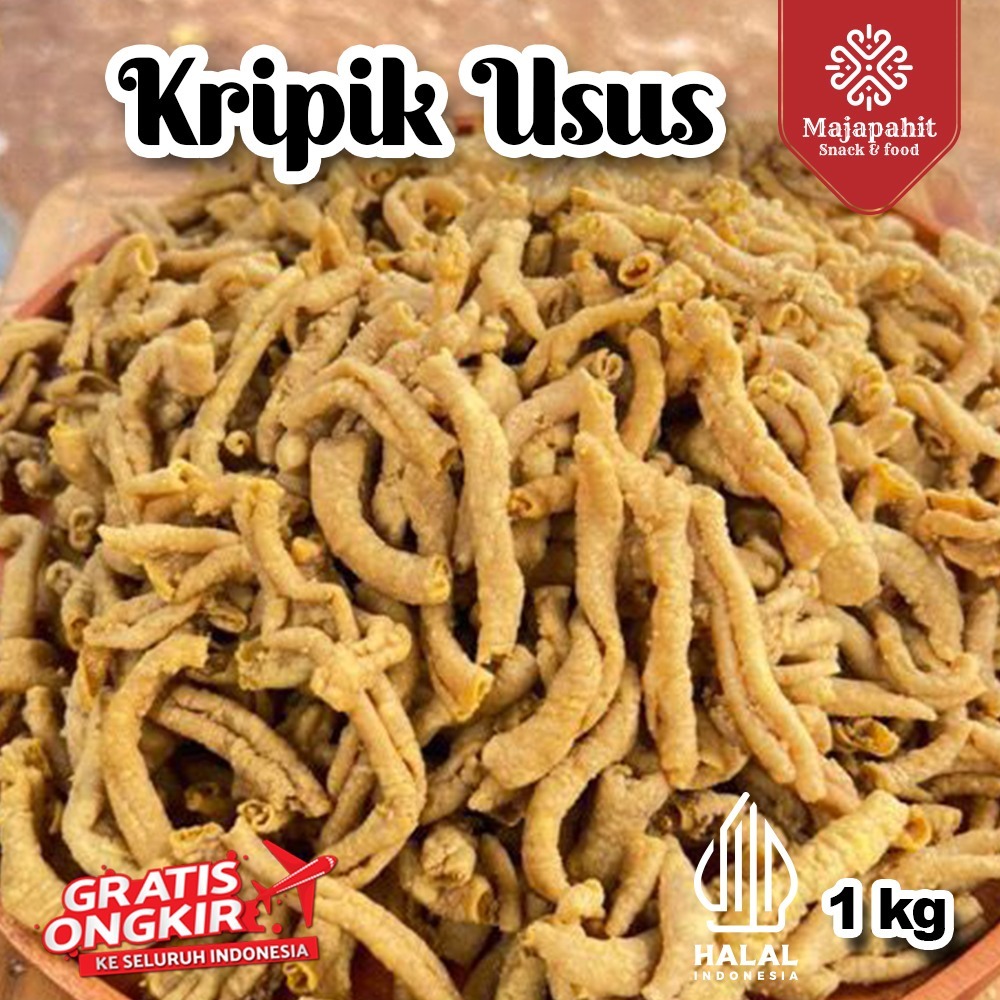 Jual Keripik Usus Ayam 1kg Crispy Gurih Renya Orignal dan Pedas Daun ...