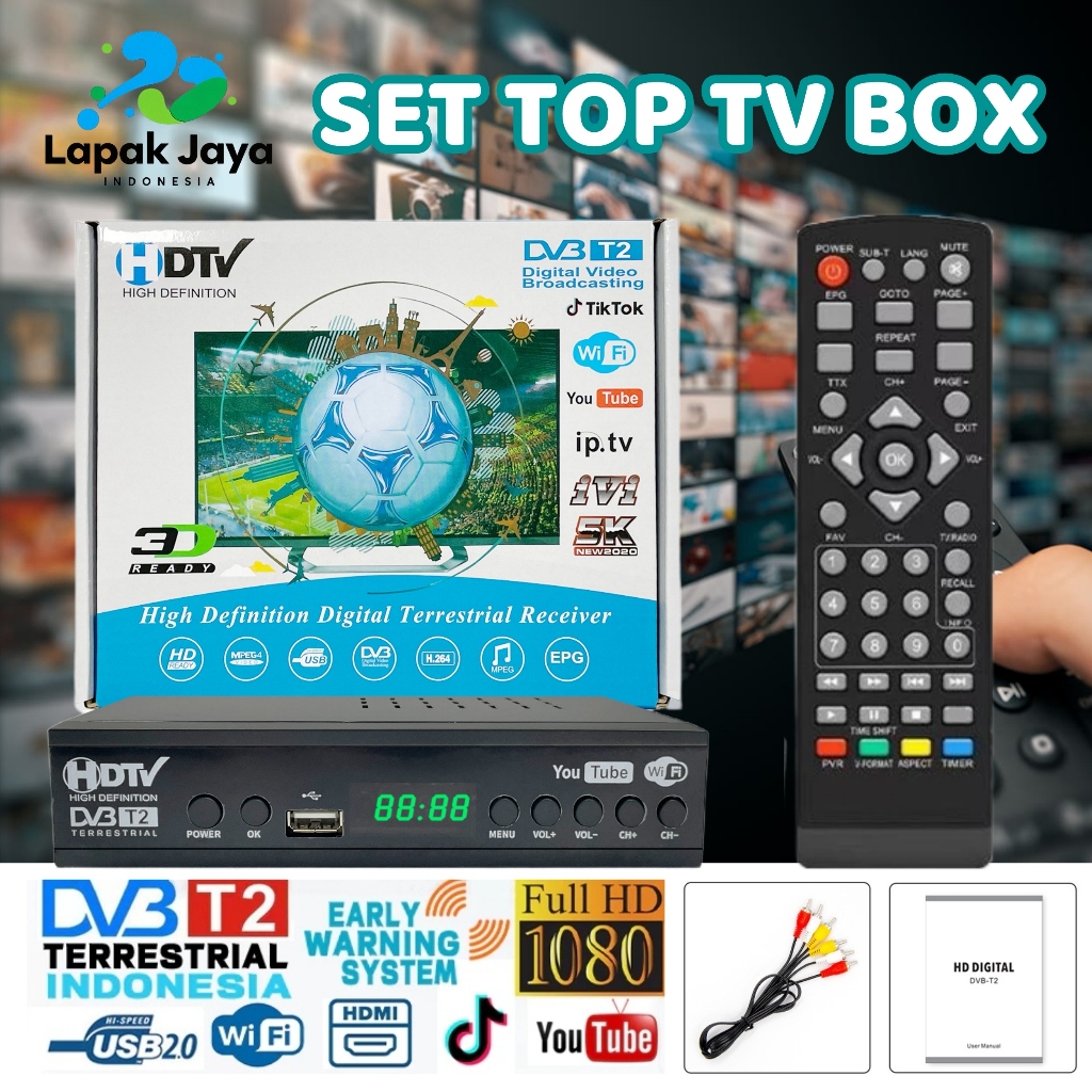 Jual 【𝑳𝒂𝒑𝒂𝒌 𝑱𝒂𝒚𝒂】 Set Top TV Box HD Digital DTV T2 Kabel HDMI / Dongle ...