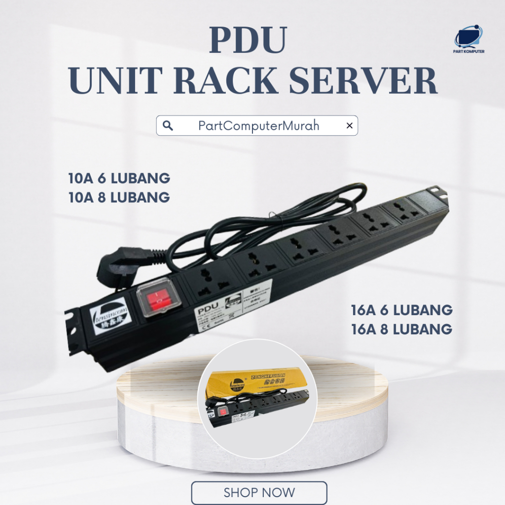 Jual PDU RACK MOUNT SERVER 16A 8 LUBANG OUTLET POWER DISTRIBUTION UNIT | Shopee Indonesia