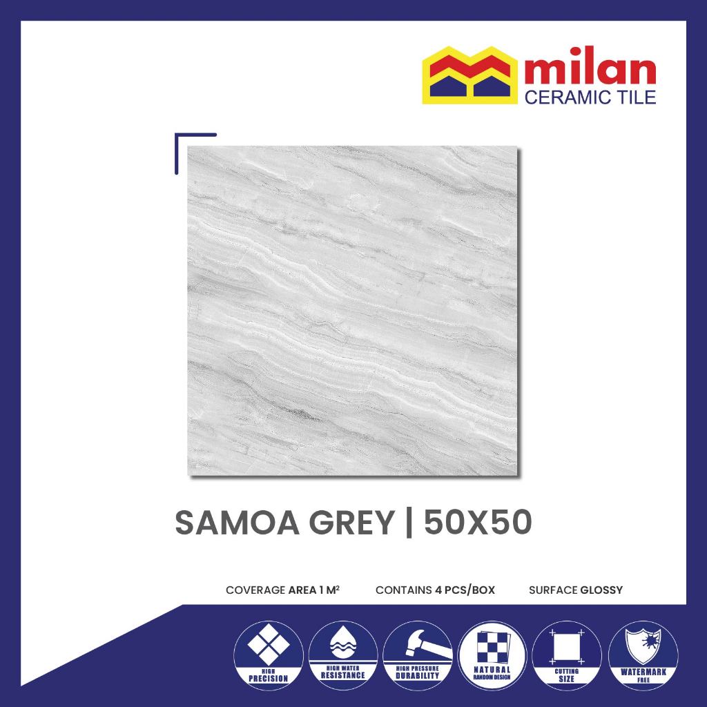 Jual MilanTiles - Milan Samoa Grey 50X50 Keramik Lantai Motif Marble ...