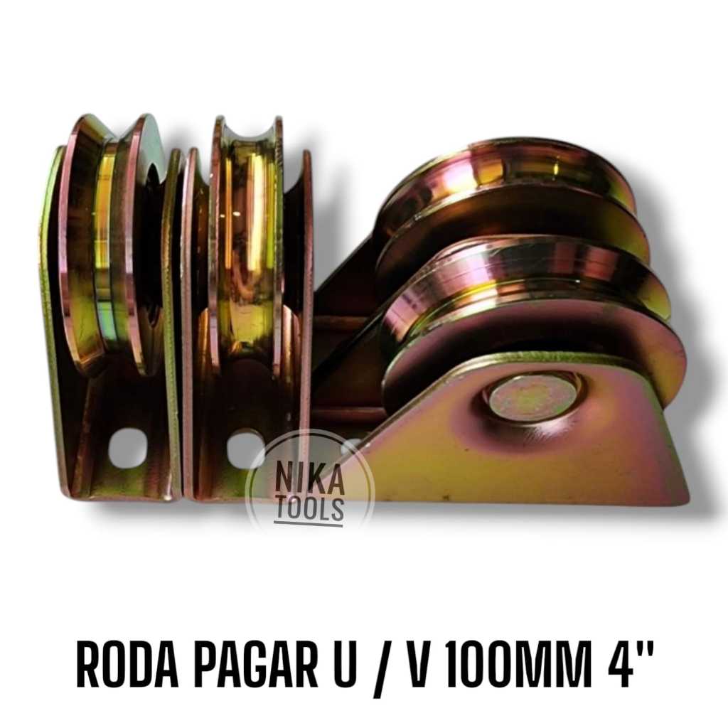 Jual Roda Pagar Besi Gerbang Rel Model U V 100 MM 4" inch | Shopee ...