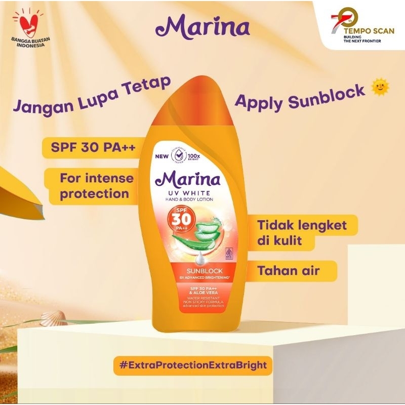 Jual Marina UV White Sunblock SPF 30 - 85ml | Shopee Indonesia