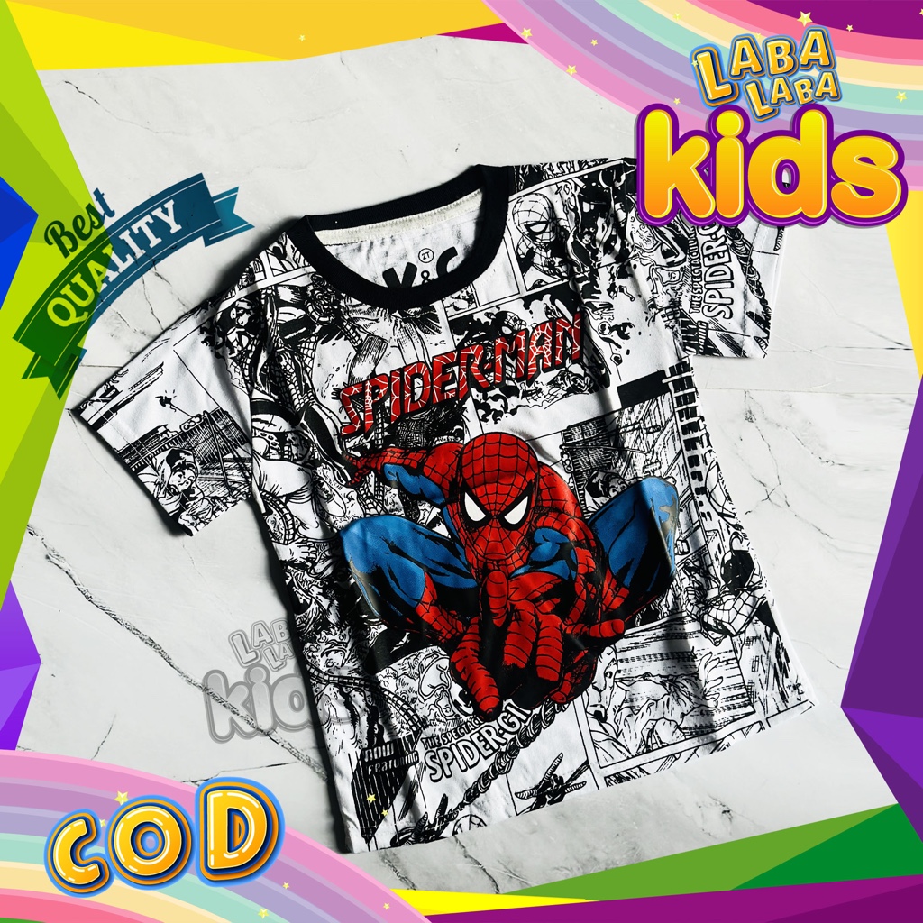 Jual LABAKIDS Kaos Anak Laki-Laki 1-10 Tahun Spiderman COMIC Baju ...