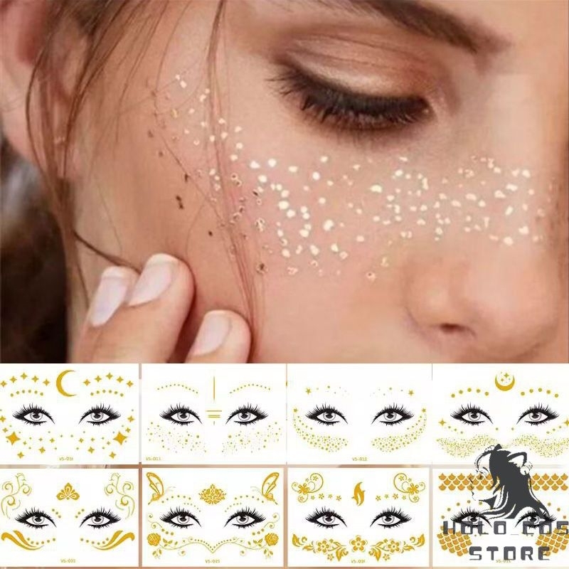Jual Holo_Cos | Stiker Wajah Emas / Tato Wajah / Face Sticker Gold ...